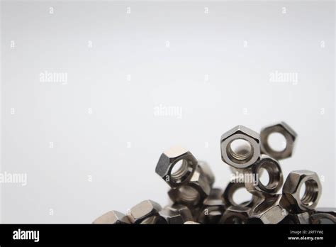Many Nuts Touching Each Other With White Background And Text Area Stock