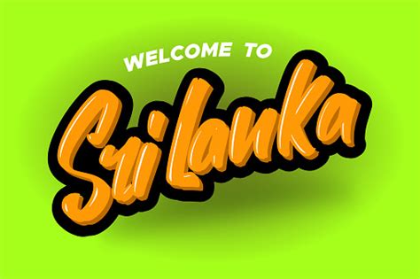 스리랑카 현대 브러시 문자 텍스트에 오신 것을 환영합니다 비즈니스 인쇄 및 광고를위한 벡터 일러스트 로고 Film Festival에 대한 스톡 벡터 아트 및 기타 이미지