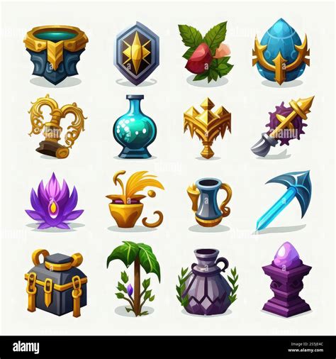 Background Rpg 2d Game Icons Ai Generated Magic Design Fantasy Ui Gold Interface Background