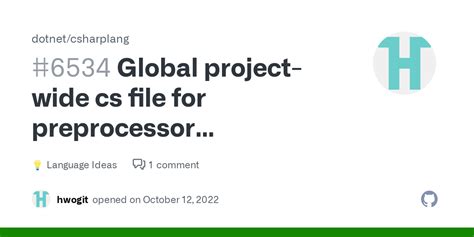 Global Project Wide Cs File For Preprocessor Instructions Dotnet