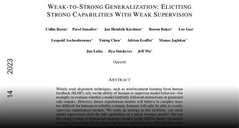 Paper Page Weak To Strong Generalization Eliciting Strong Capabilities With Weak Supervision