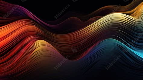 A Black With Colorful Wavy Lines Powerpoint Background For Free Download Slidesdocs