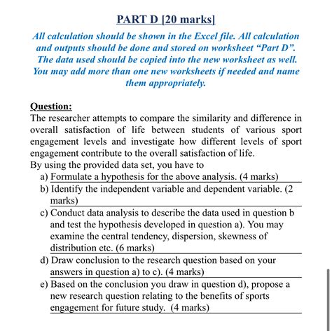 Solved Part D 20 Marks All Calculation Should Be Shown In The
