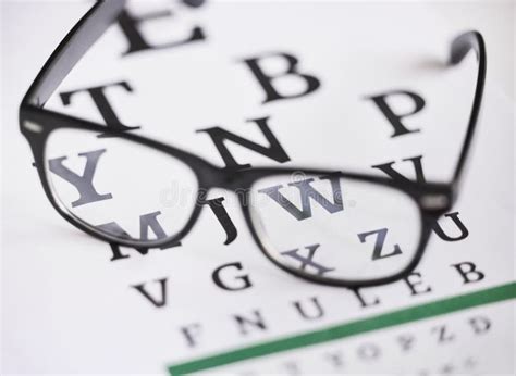 Optometry Letter And Healthcare With Glasses And Chart For Focus