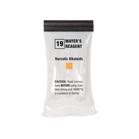 NARK II Mayers Reagent Narcotic Alkaloids NARK II Presumptive Narcotics Test Pouches