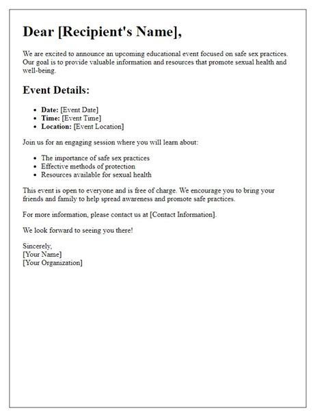 Letter Template For Reproductive Health Education Campaign Free