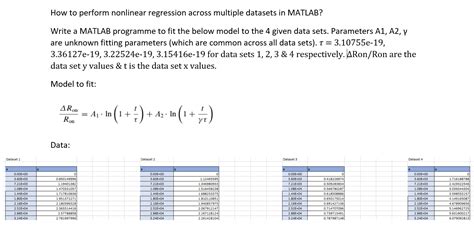 How To Perform Nonlinear Regression Across Multiple