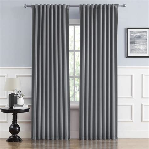 Dualife Thermal Insulated Gray Blackout Curtain Panels 96