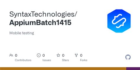 GitHub SyntaxTechnologies AppiumBatch1415 Mobile Testing