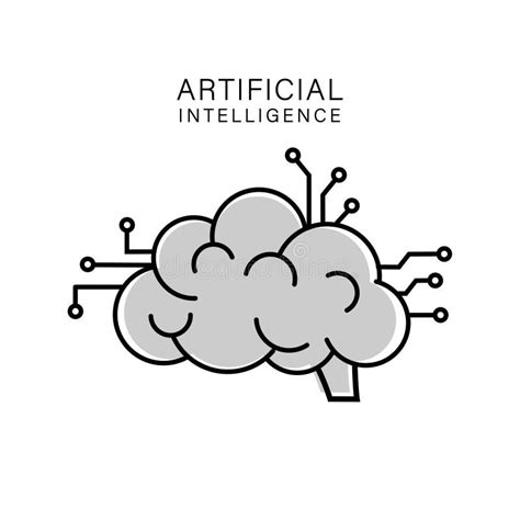 Artificial Intelligence Brain With Microchip Icon Stock Vector Illustration Of Element Idea