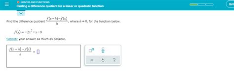 Solved O Graphs And Functions Finding A Difference Quotient