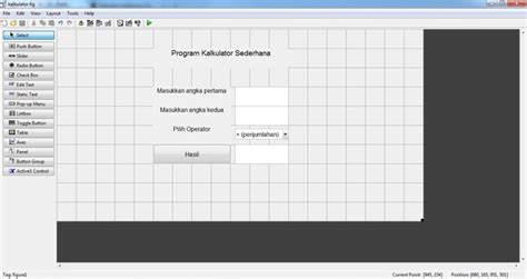 Tampilan Desain Gui Matlab Kalkulator Sederhana Pemrograman Matlab