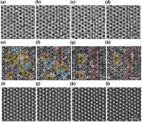 Four Sequential Frames Revealing The Rearrangement Of Point Defects In