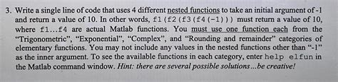 Solved Write A Single Line Of Code That Uses 4 ﻿different