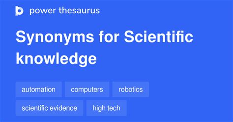 Scientific Knowledge Synonyms 209 Similar Words And Phrases