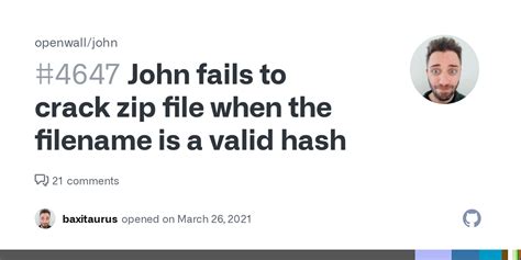 John Fails To Crack Zip File When The Filename Is A Valid Hash · Issue
