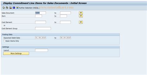 KVBO SAP Tcode Sales Documents Commit Line Items