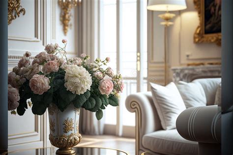 Generative Ai Illustration Of Glamour Modern Style Interior Design Stock Illustration