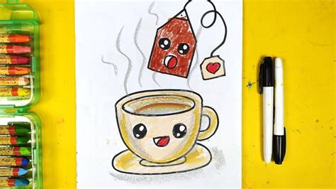 Как нарисовать Чашку и Чайник рисунок для детей от трех лет маркером и мелом Ravlyk