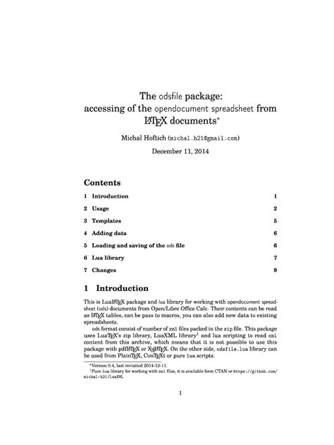 Opendocument Spreadsheet