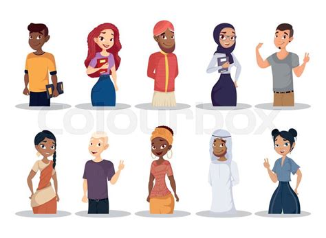 Young People Group Diversity Characters Vector Illustration Colourbox
