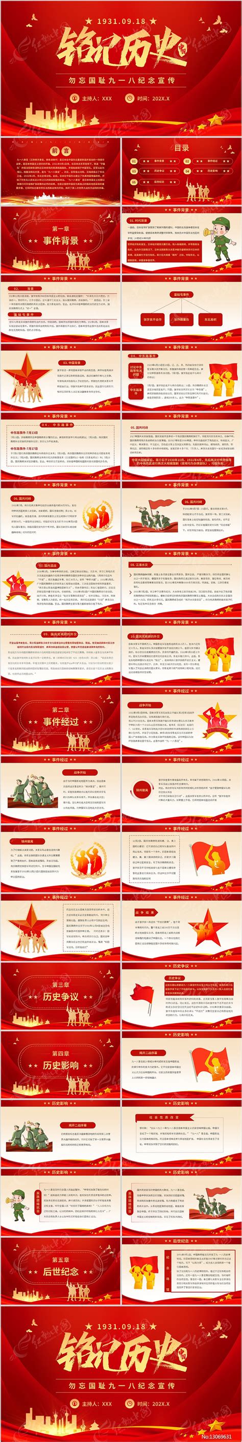 勿忘国耻铭记历史纪念918事变ppt下载红动中国