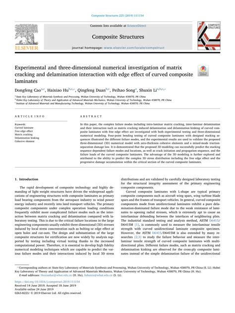 Pdf Experimental And Three Dimensional Numerical Investigation Of Matrix Cracking And