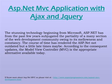 Ppt Jquery Ajax With Aspnet Mvc Powerpoint Presentation Free