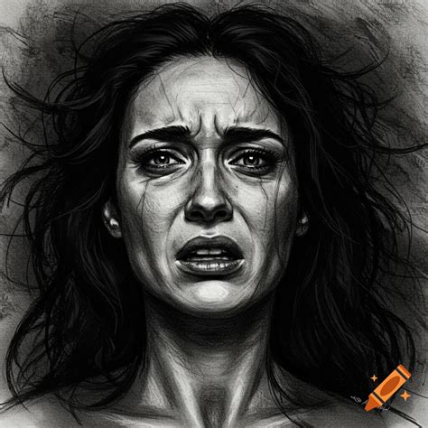 Sad Woman Face Drawing Realistic