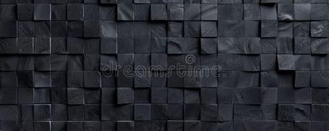 A Dark Black Textured Surface With A Geometric Grid Of Raised Squares
