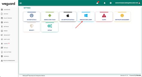 windows how to do windows enrollment using ppkg file for weguard