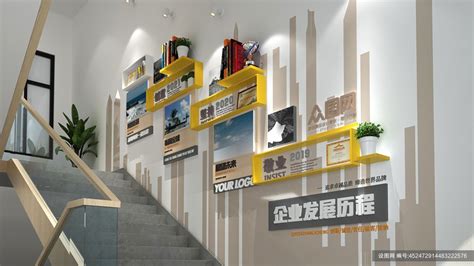 简约时尚企业楼道楼梯文化墙框架原创设计图cdr下载 编号452472914483222576 设图网