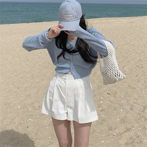 여자 하이웨스트 면 3부 반바지 여성 화이트 여름 숏팬츠 에이블리