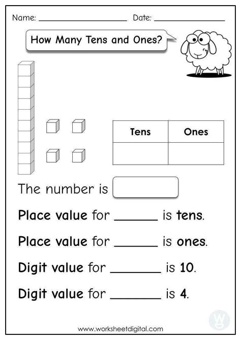 Place Values Tens And Ones Fall Math Free Worksheet Made By Teachers