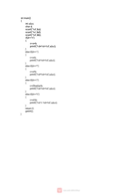 Solution Simple Calculator In C Language Using If Else Statements