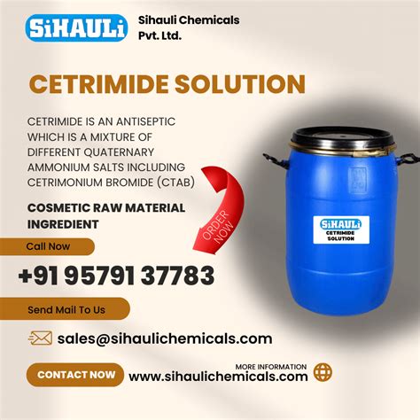 Cetrimide Solution Manufacturer And Exporter From Mumbai India Sihauli Chemicals Private Limited