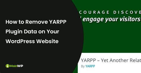 How To Remove The Yet Another Related Posts Plugin YARPP Data On Your