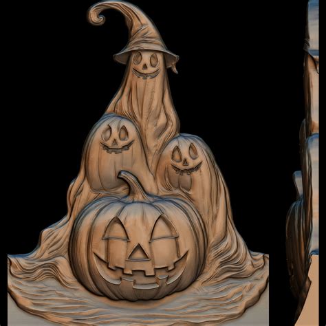 🎃 The Halloween Grinning Spirits Stl File For 3d Printing Or Cnc・free
