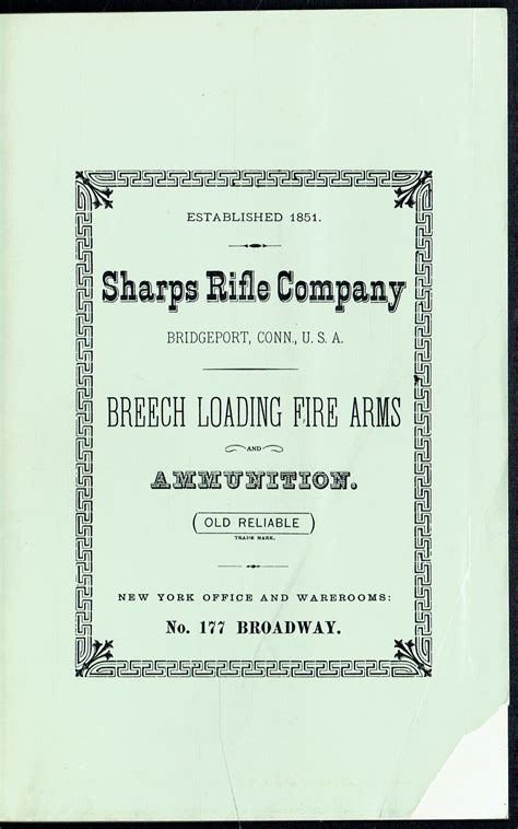 Sharps Rifle Company Breech Loading Fire Arms And Ammunition 1879