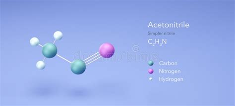Acetonitrile Skeletal Formula Molecular Chemical Structure Stock