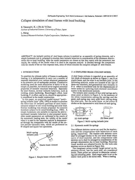 Collapse Simulation Of Steel Frames With Local Buckling10 Vol8 4481 Pdf