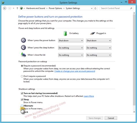 how to enable “hibernate” option in windows 8 power menu kunal chowdhury