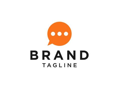 Premium Vector Orange Speech Bubble Linear Rounded Style With Negative Space Chat Talk Icon