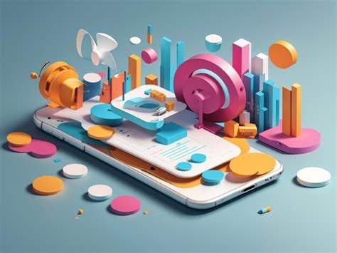 premium ai image 3d minimal mobile app development and mobile web design