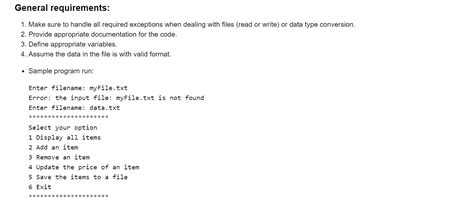 Solved Write A Python Program That Manages A Store With The