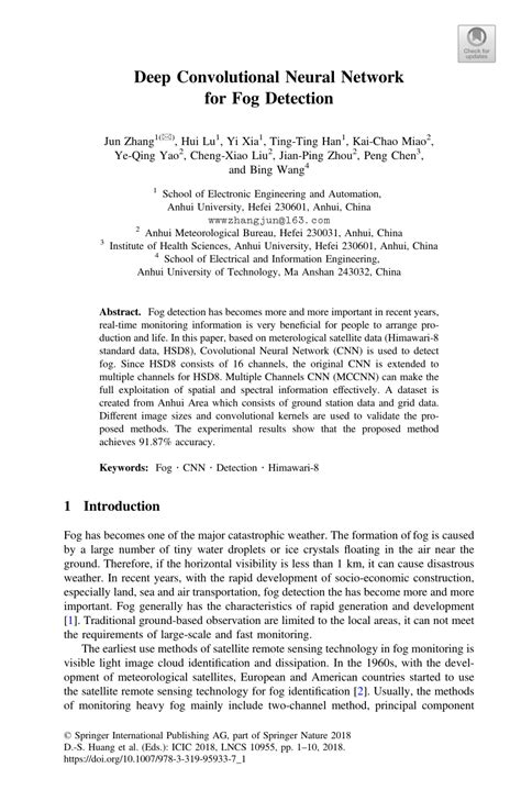 Pdf Deep Convolutional Neural Network For Fog Detection