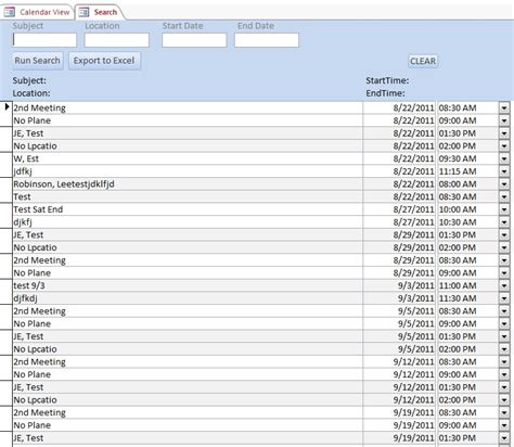 calendar scheduling database template calendar software