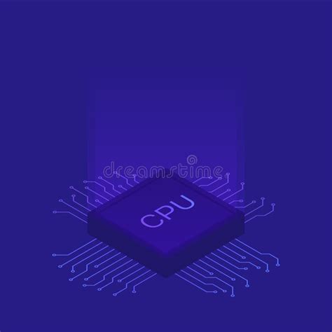 Isometric Flat Cpu Gpu Processor Chip Modern Vector Illustration Stock Vector Illustration Of