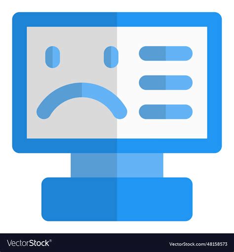 Blue Screen Critical Error Message Displayed Vector Image