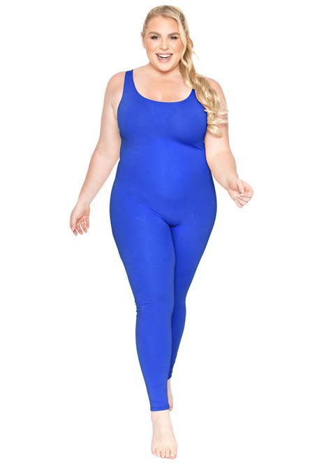 Stretch Is Comfort Plus Size Nylon Spandex Neon Tank Unitard